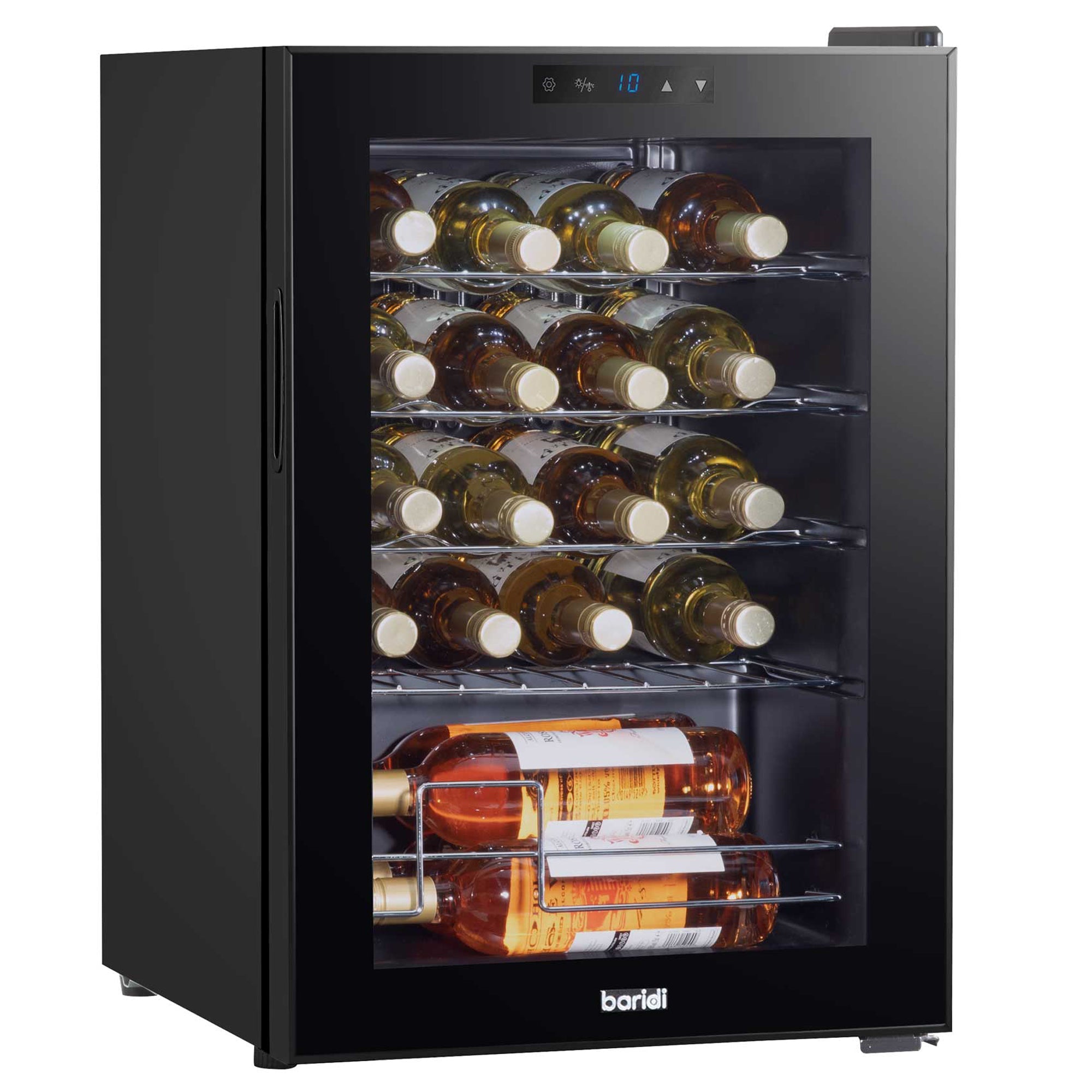 Baridi 20 Bottle Wine Fridge with Digital Touch Screen Controls, Metal