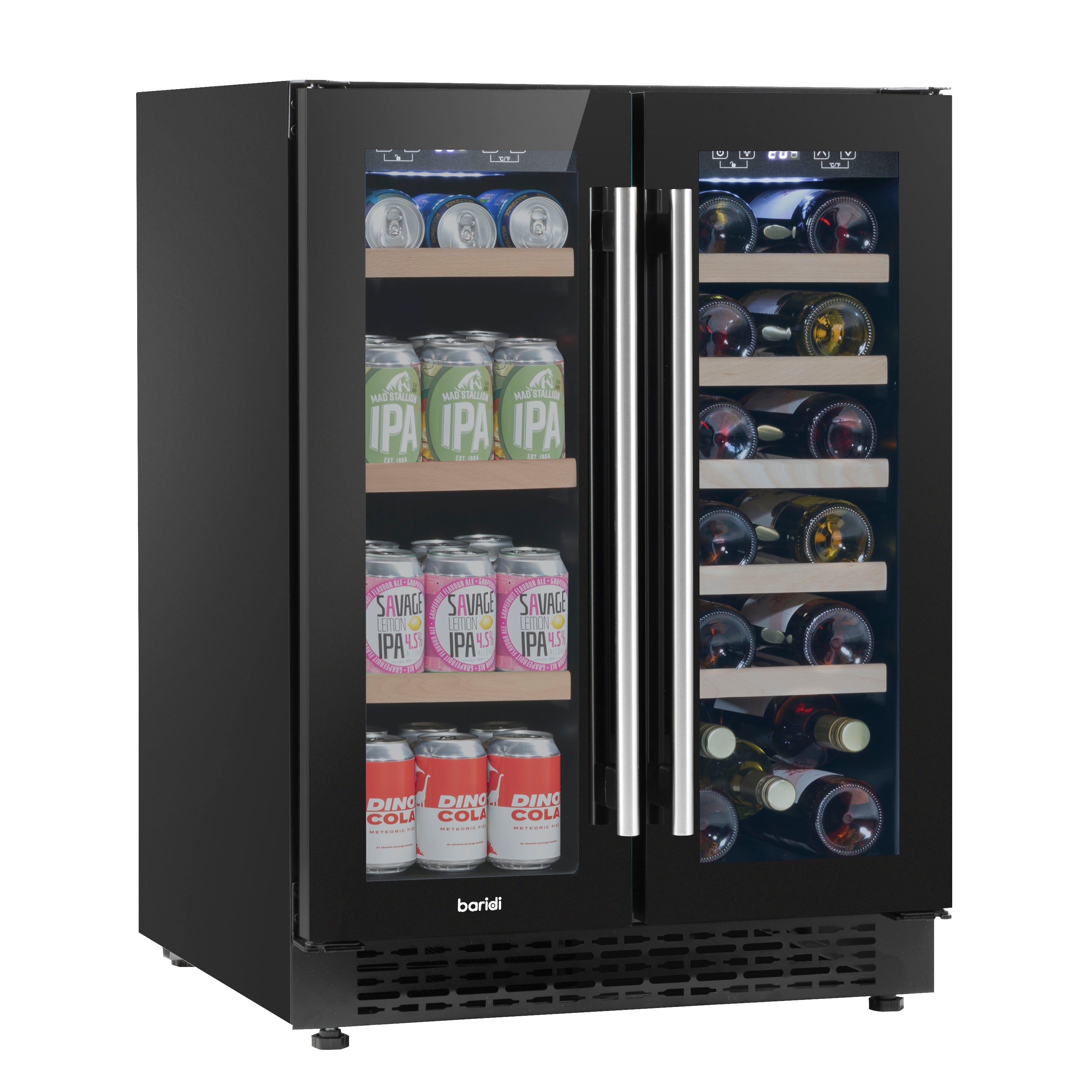 Baridi 40 Bottle/120 Can Dual Zone Undercounter/Freestanding Wine & Dr