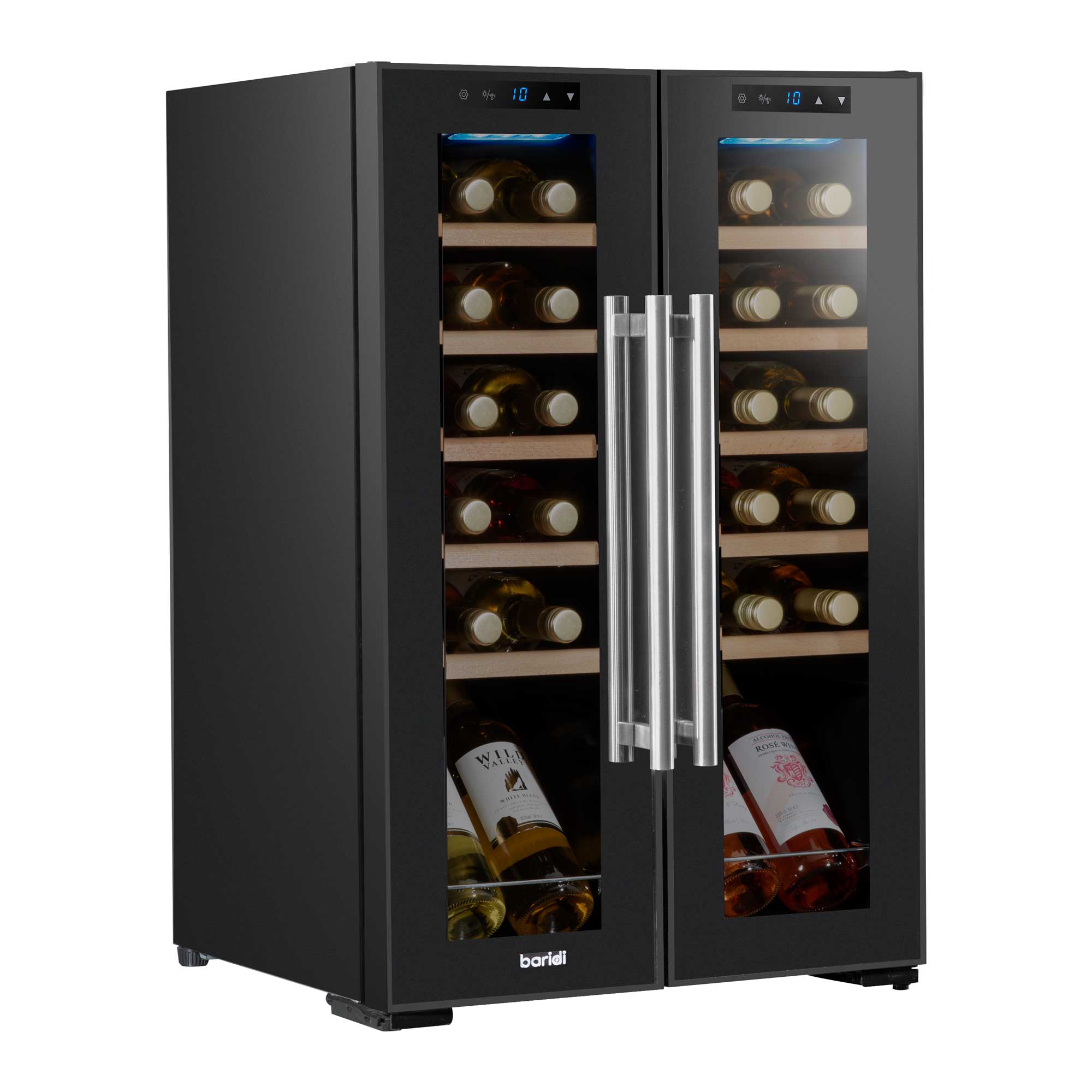 Baridi 24 Bottle Dual Zone Wine Fridge with Digital Touch Screen Contr